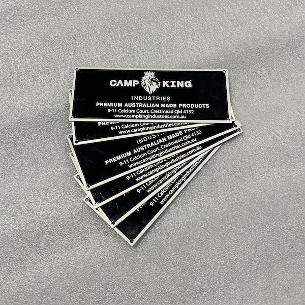 Camp King Industries Spare Name Plate Badge